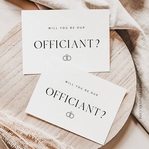Minimal Digital Download Officiant Proposal Card, Will You Be Our ...