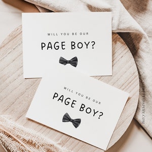 Playful Digital Download Page Boy Proposal Card, Will You Be Our Page ...