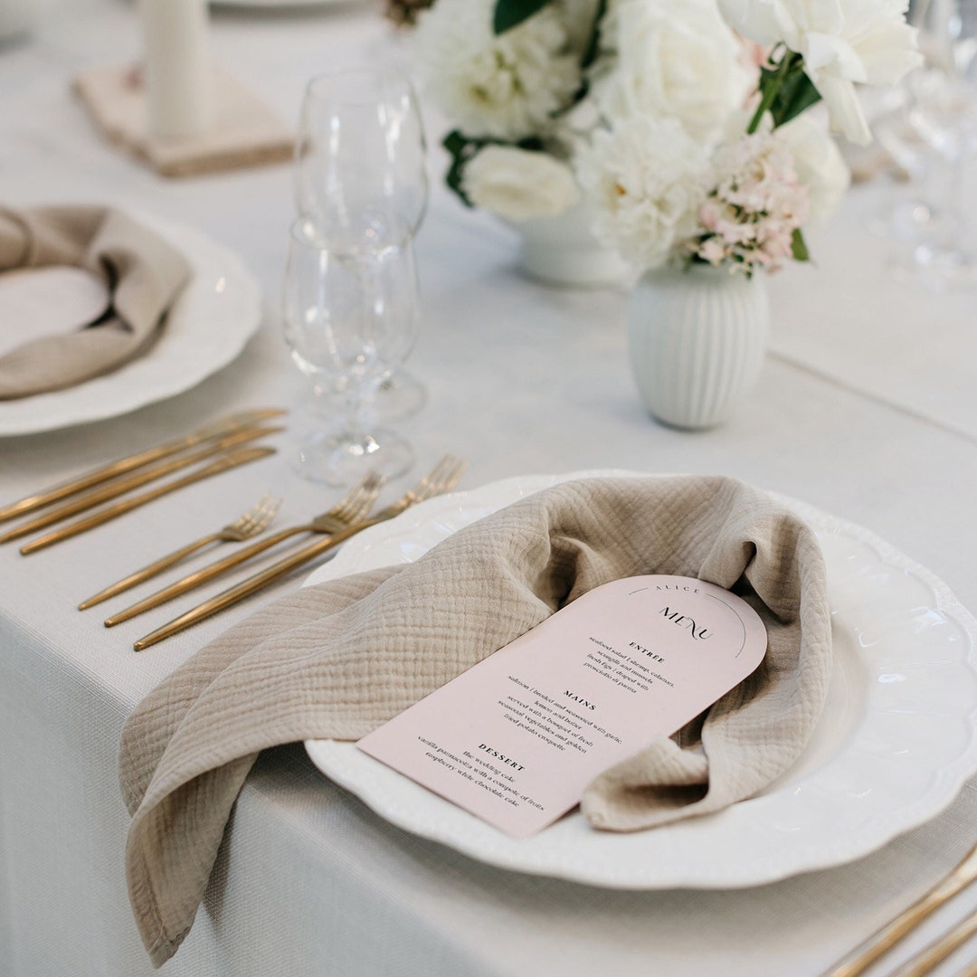 Blush Pink Arch Wedding Menu, Canva Menu Template, Wedding Drink Menu ...