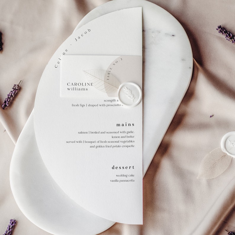 Boho Half Moon Wedding Menu Template, Place Card Set (instant Download ...