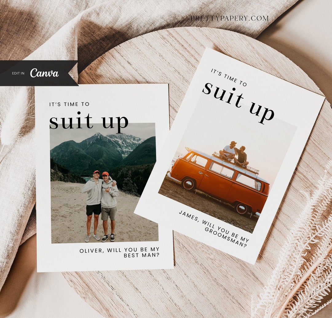 Photo Best Man Proposal Card Template, Canva Template, Best Man ...