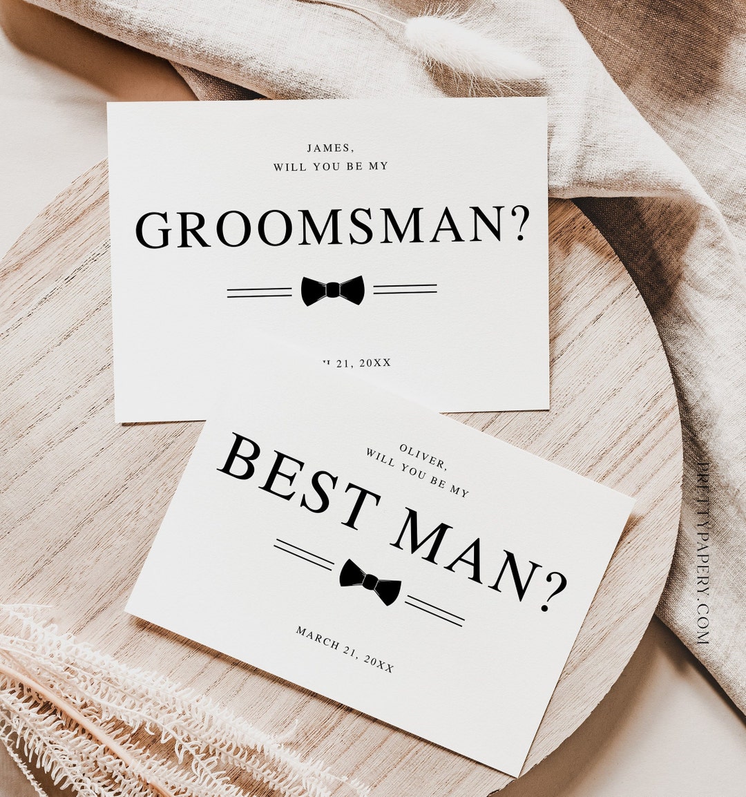 Printable Best Man Proposal Card Template, Canva Groomsmen Proposal ...