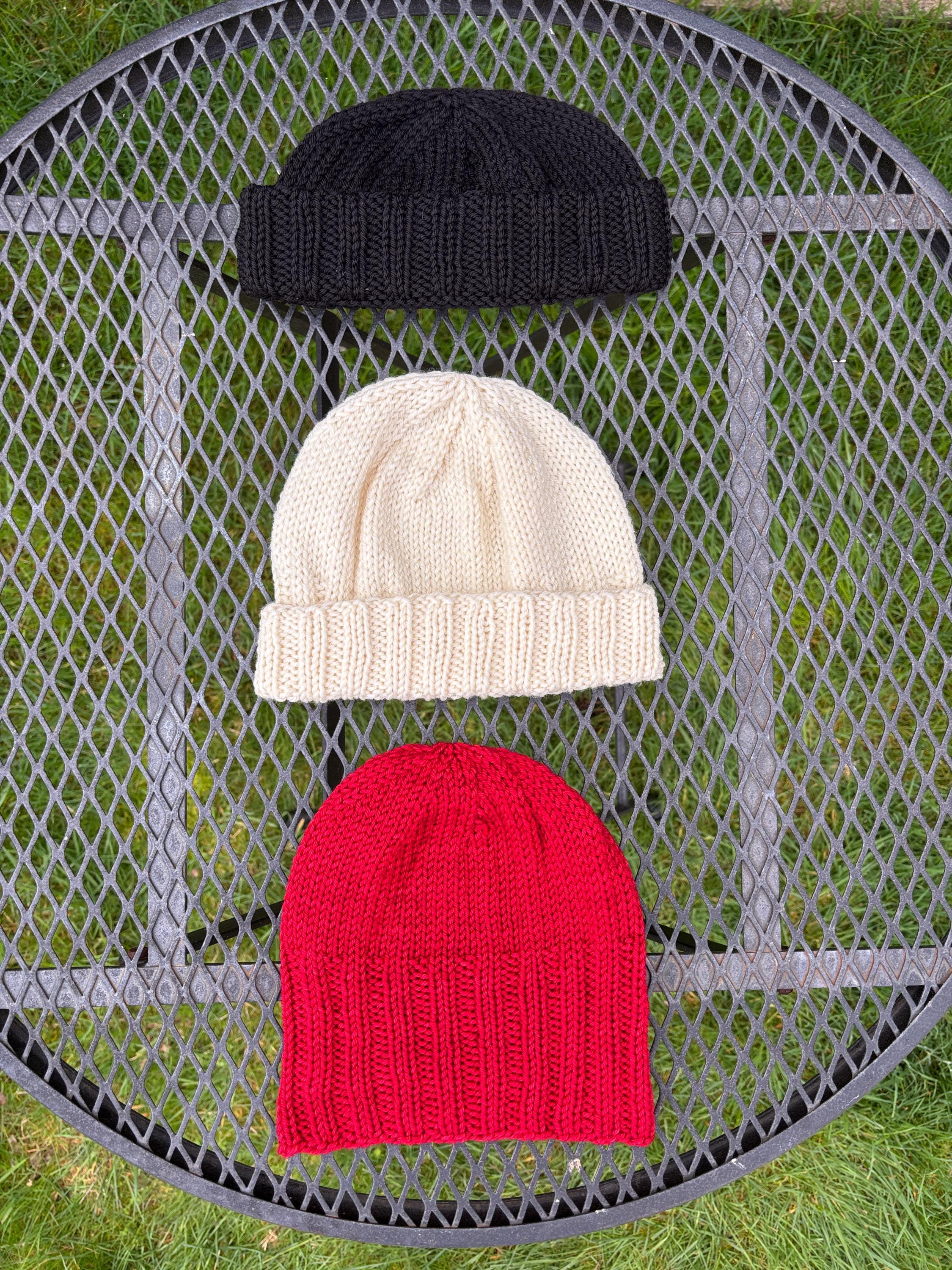 Hand Knit Black Merino Wool Fisherman Beanie:unisex Trawler Hat - Etsy