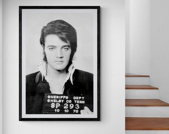 Framed Elvis Mugshot Print - Etsy