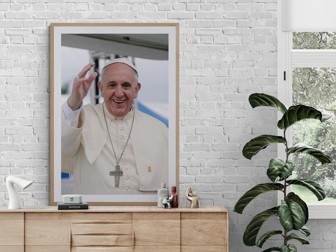 Pope Francis Wall Art – Jorge Mario Bergoglio Catholic Print or Canvas ...