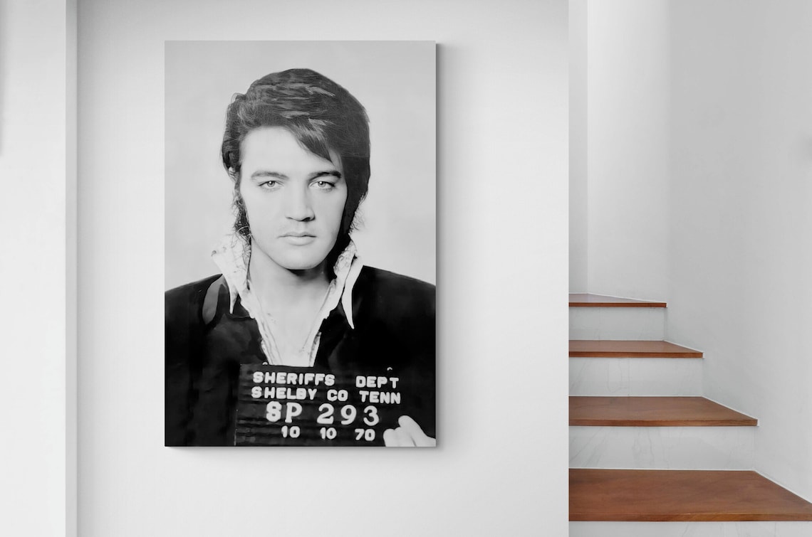Elvis Presley Mugshot Large Print Wall Decor Canvas or - Etsy