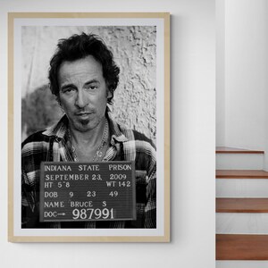 Bruce Springsteen Mugshot - Large Print Wall Decor, Canvas or Print ...