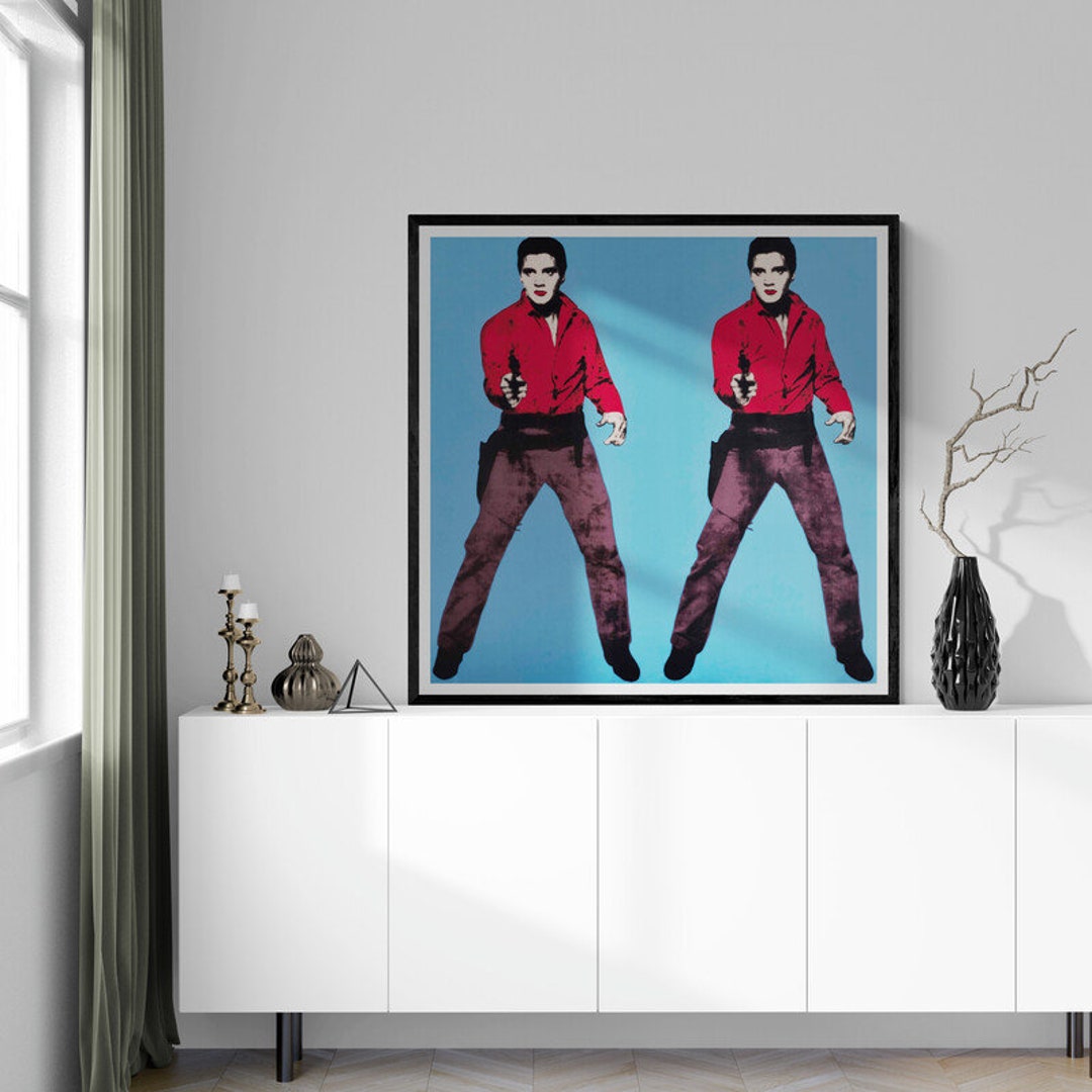 Double Elvis in Blue | Warhol | Pop Art Canvas or Print (framed ...