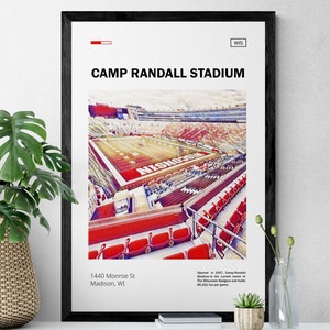 Camp Randall Stadium Print | Wisconsin Badgers Poster | NCAA Stadium ...