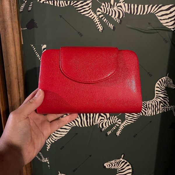 Red Leather Clutch - Etsy