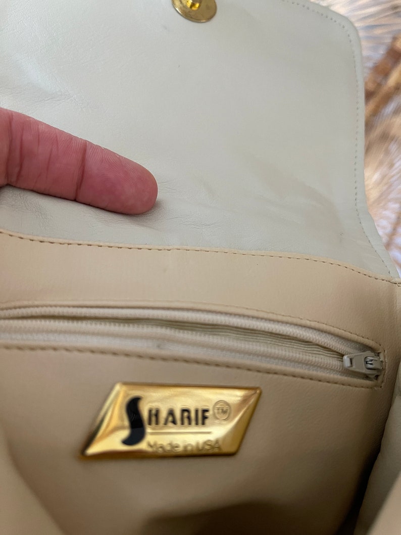 Vintage SHARIF Cream/ivory/beige Purse Crossbody Bag 100% Leather/circa ...