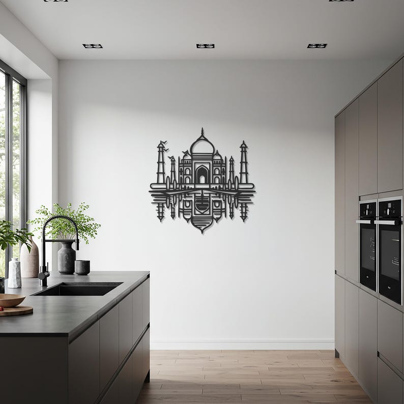 Taj Mahal Metal Wall Art, Mandala Geometric Steel Decor - Etsy