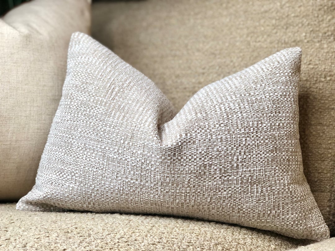 Textured Cream and Beige Cushion Cover | Rectangle Cushions | Neutral ...