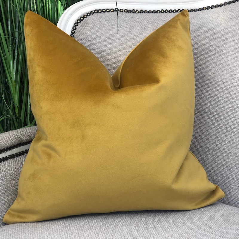 Mustard Velvet Pillow - Etsy