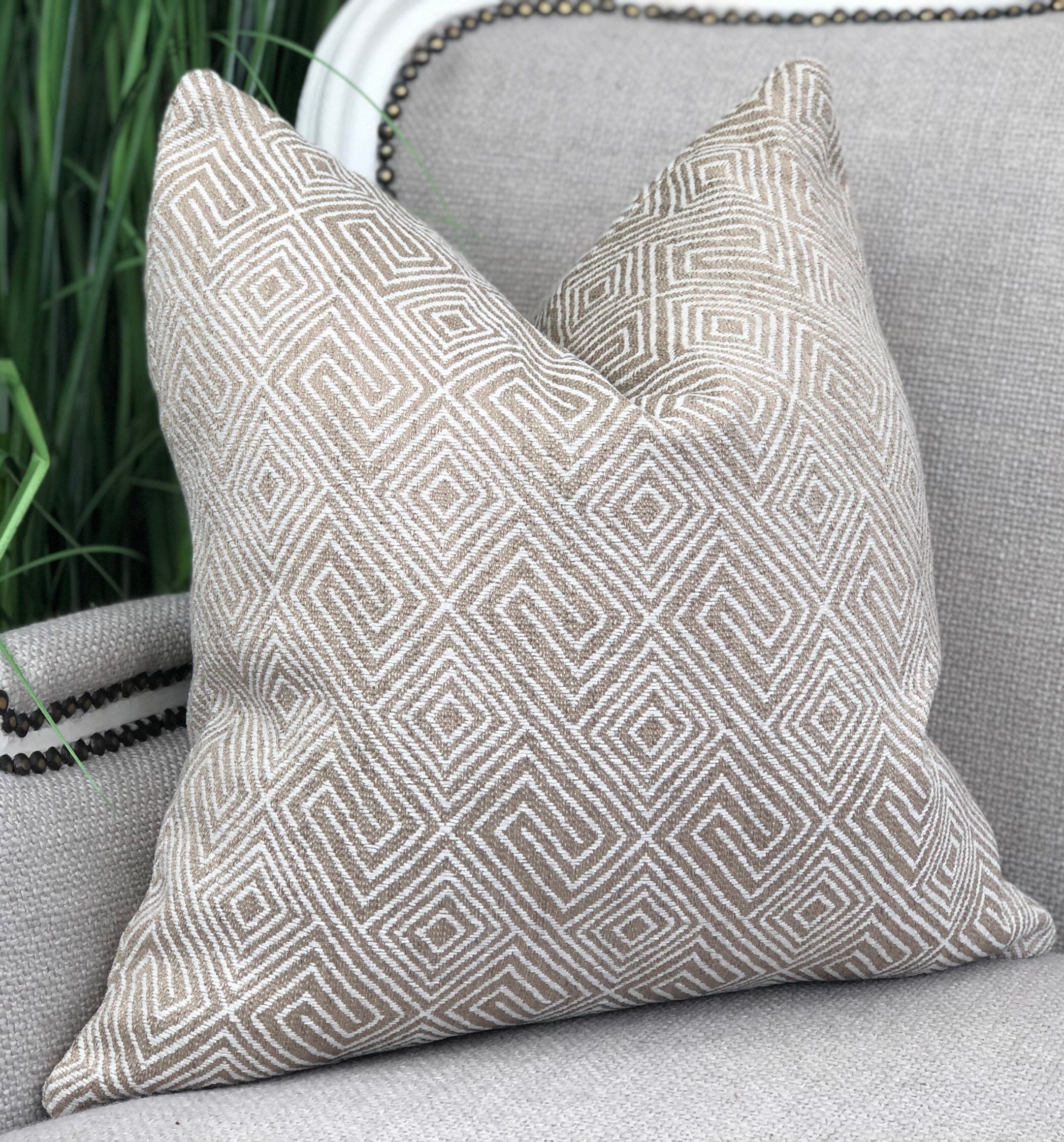 Neutral Cushion Cover | Luxury | Country Chic | Farmhouse | Geometric ...