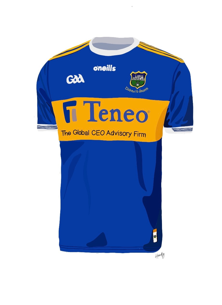 County Tipperary GAA Jersey Print Gift Art Illustration Drawing Sketch ...