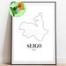 County Sligo Sligeach Map Print Minimalist Gift Art Illustration ...