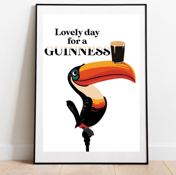 Guinness Slogan Sign Vintage Gift Art Illustration | Etsy