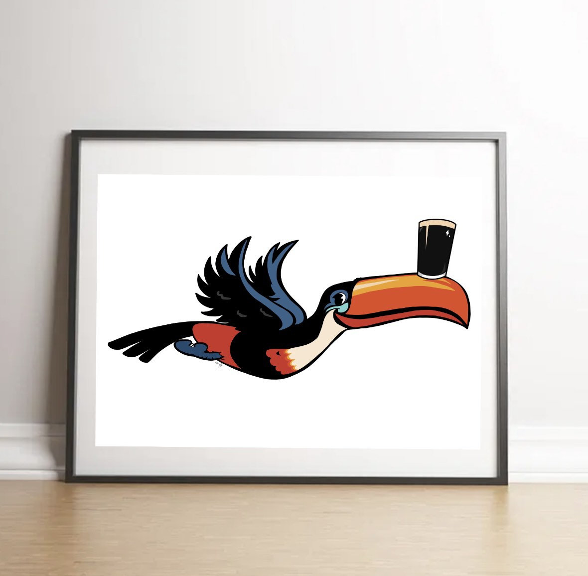 Guinness Toucan Sign Vintage Gift Art Illustration Drawing Sketch Irish ...