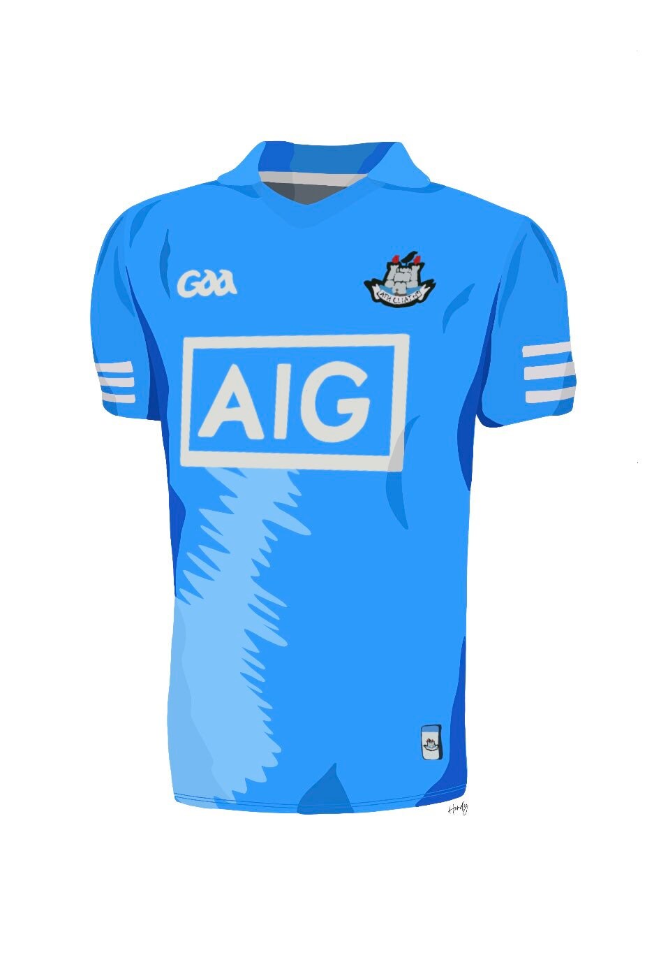 County Dublin GAA Jersey Print Gift Art Illustration Drawing Sketch ...