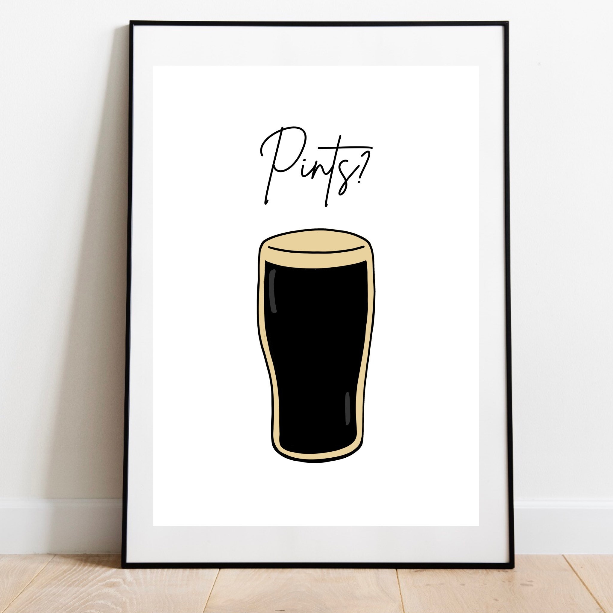 Guinness Slogan Pints Gift Art Illustration Drawing Sketch Irish Prints ...