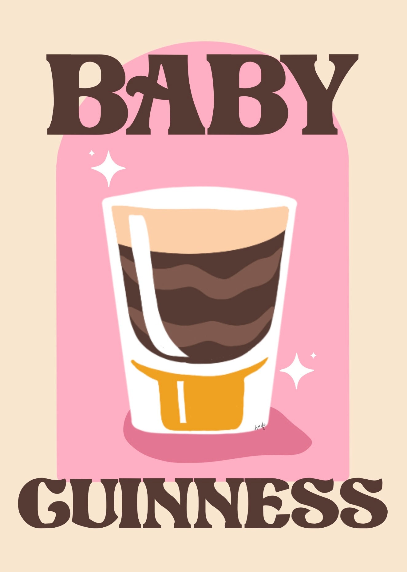 Baby Guinness | Art | Gift | Illustration | Cocktail | Shot | Drawing ...