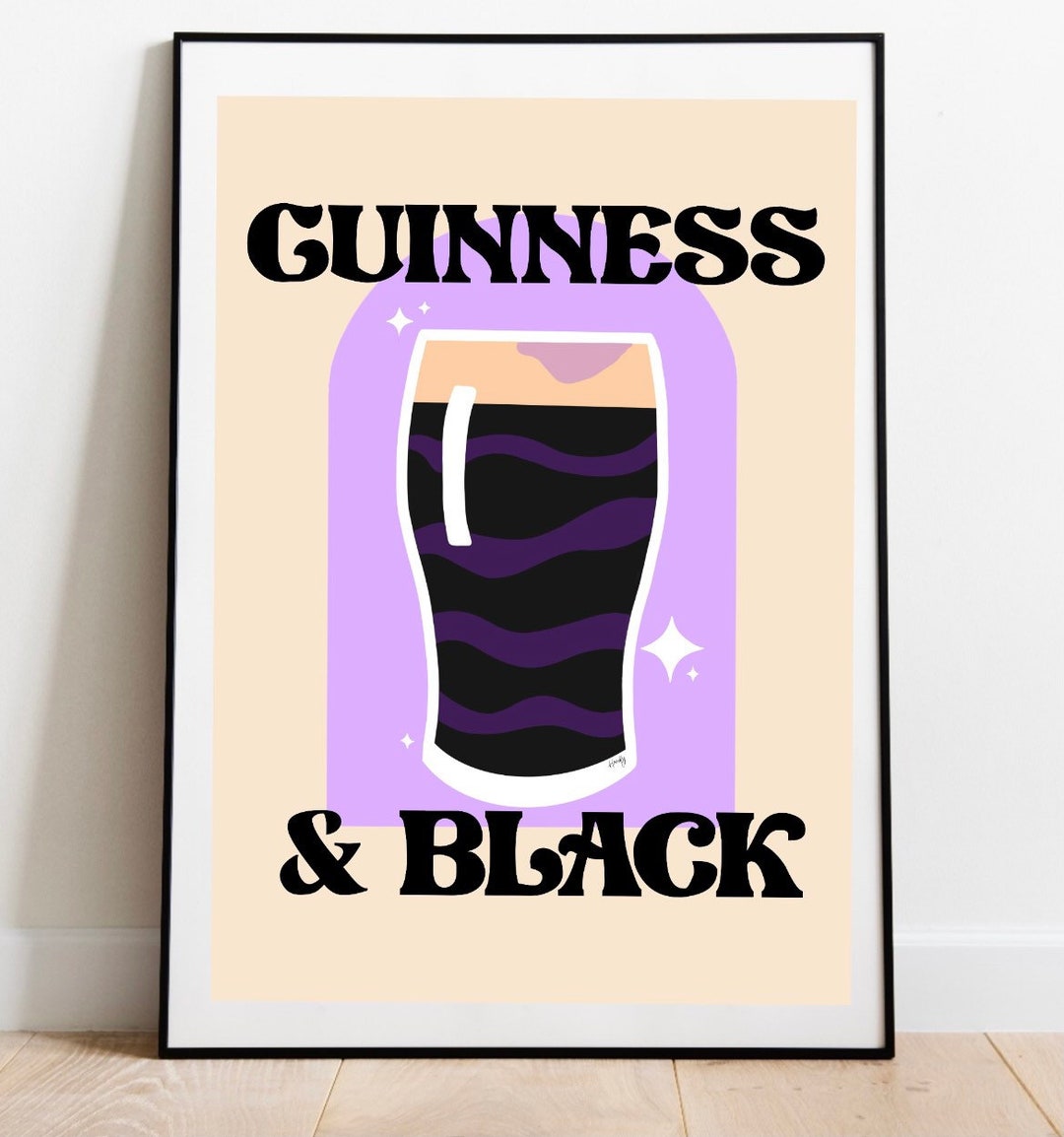Guinness and Black | Art | Gift | Illustration | Cocktail | Shot ...