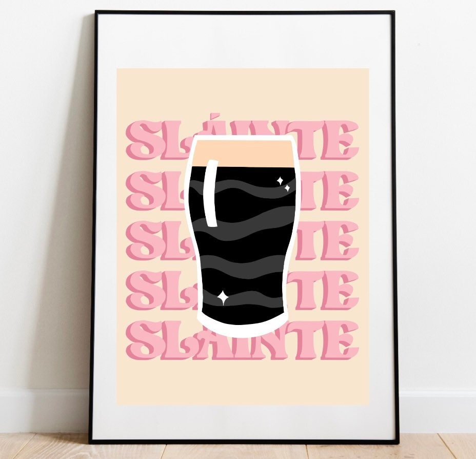 Guinness | Slainte | Art | Gift | Illustration | Cocktail | Shot ...