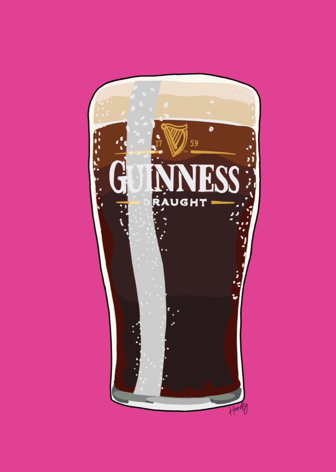 Guinness Gift Art Illustration Drawing Sketch Irish Food Drink | Etsy