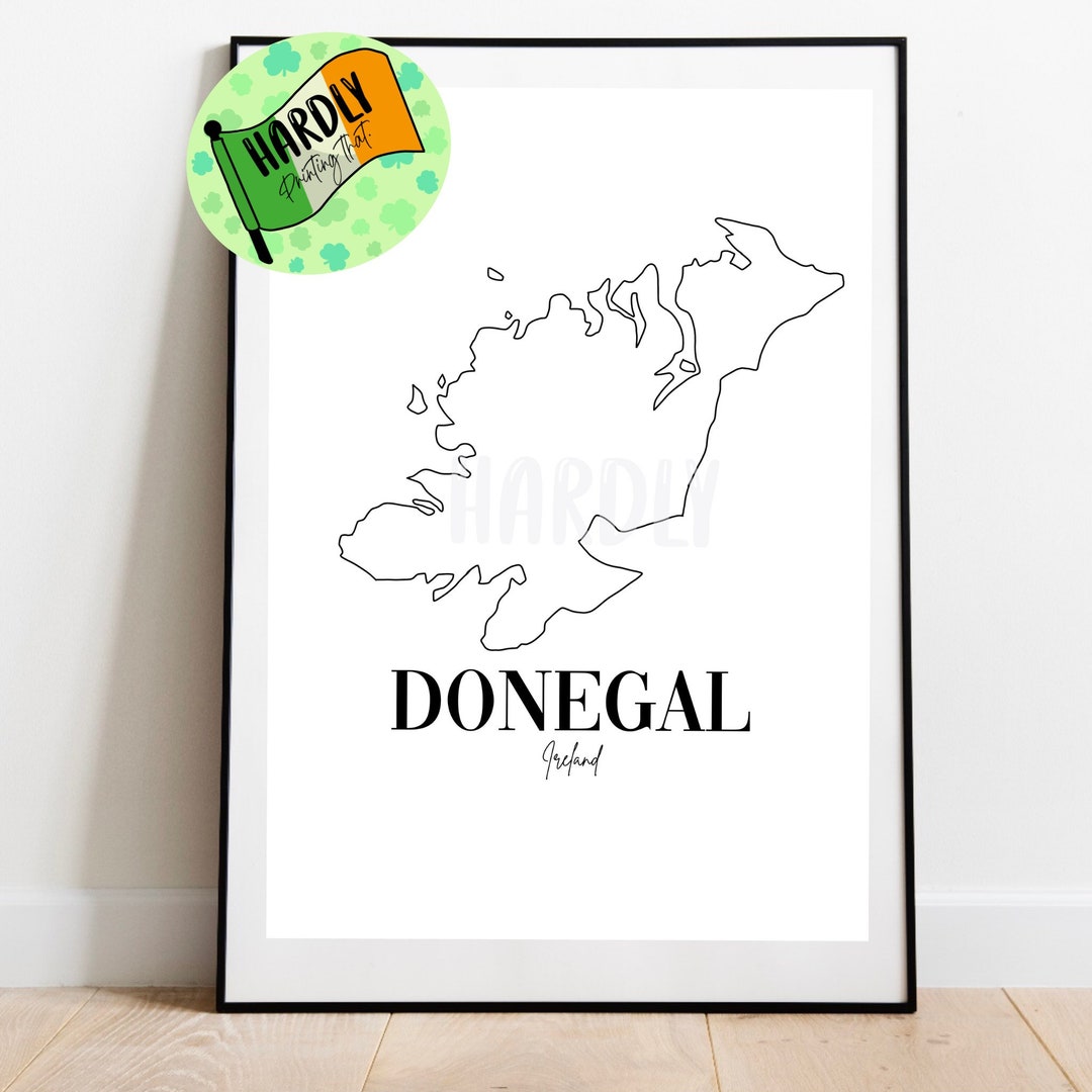 County Donegal Dún Na Ngall Map Print Minimalist Gift Art Illustration ...