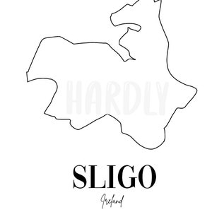 County Sligo Sligeach Map Print Minimalist Gift Art Illustration ...