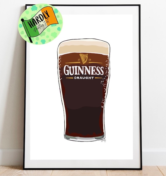 Guinness Gift Art Illustration Drawing Sketch Irish Food Drink - Etsy