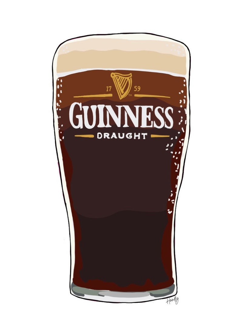 Guinness Gift Art Illustration Drawing Sketch Irish Food Drink Ireland ...