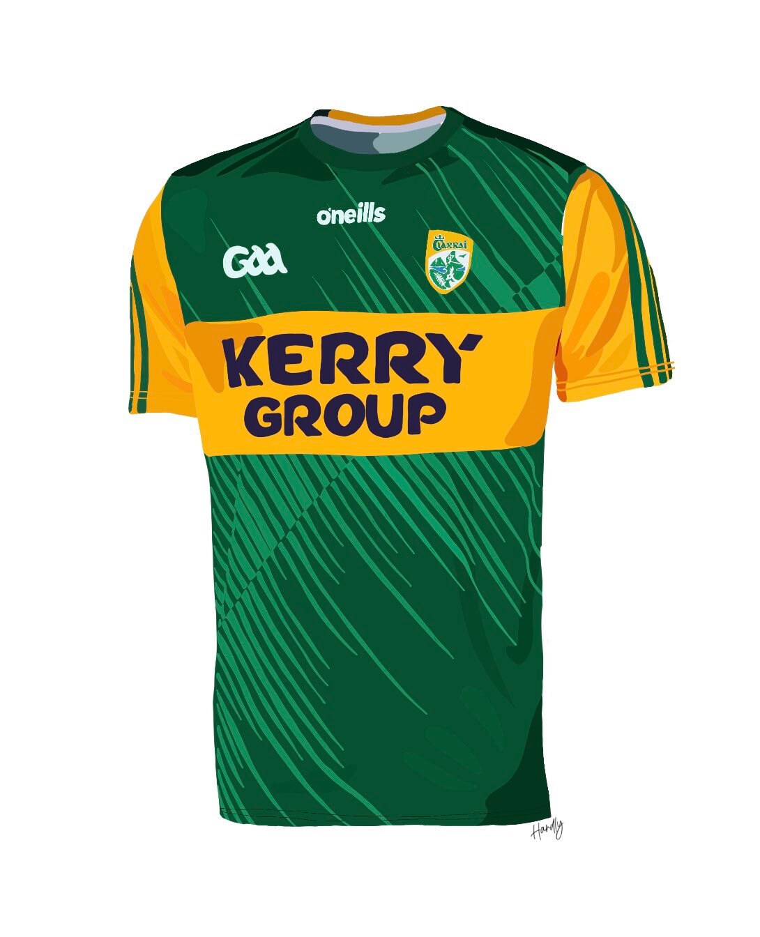 County Kerry GAA Jersey Print Gift Art Illustration Drawing Sketch ...