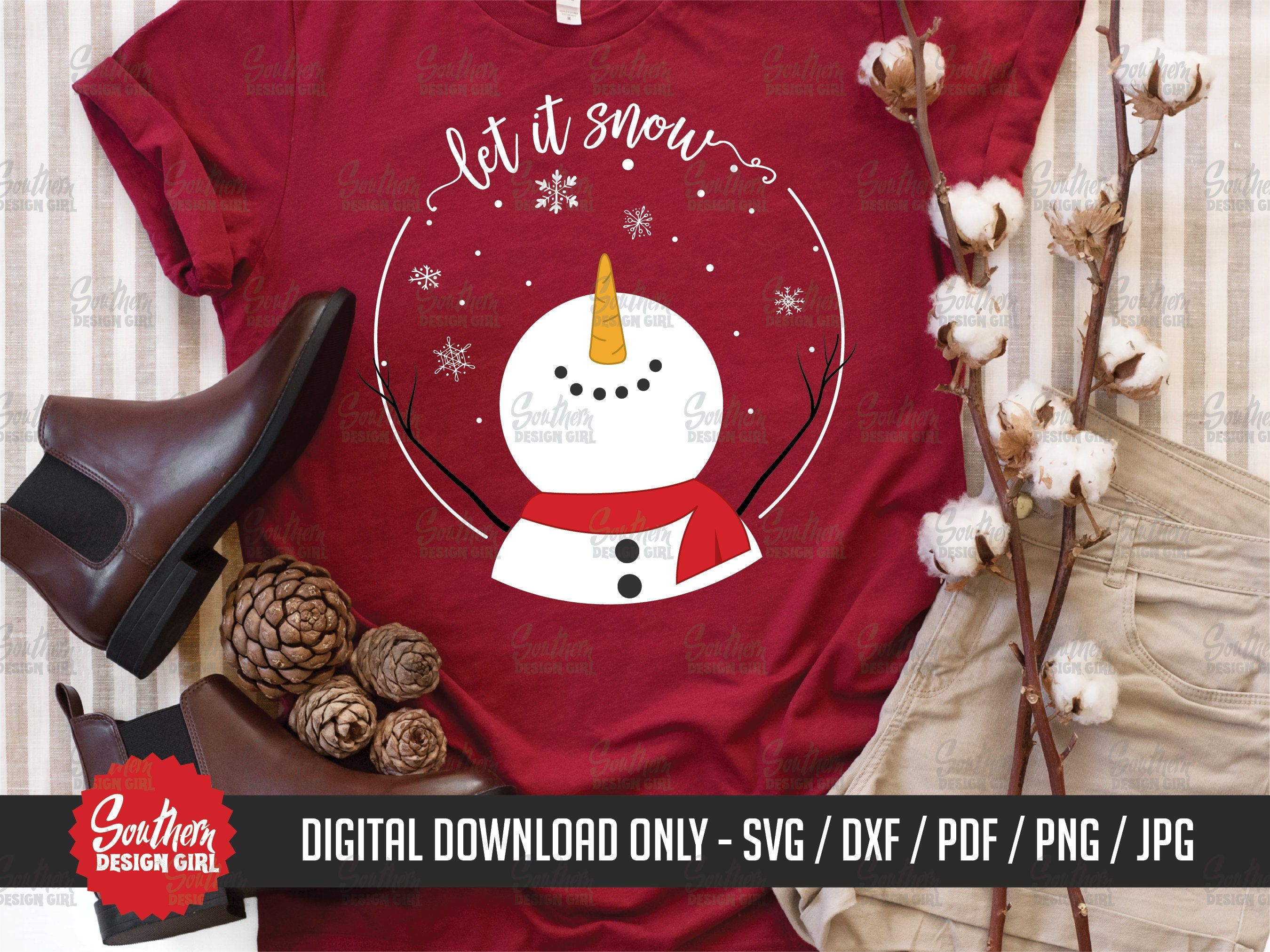 Let It Snow Svg Snowman Svg Christmas SVG Winter PNG - Etsy