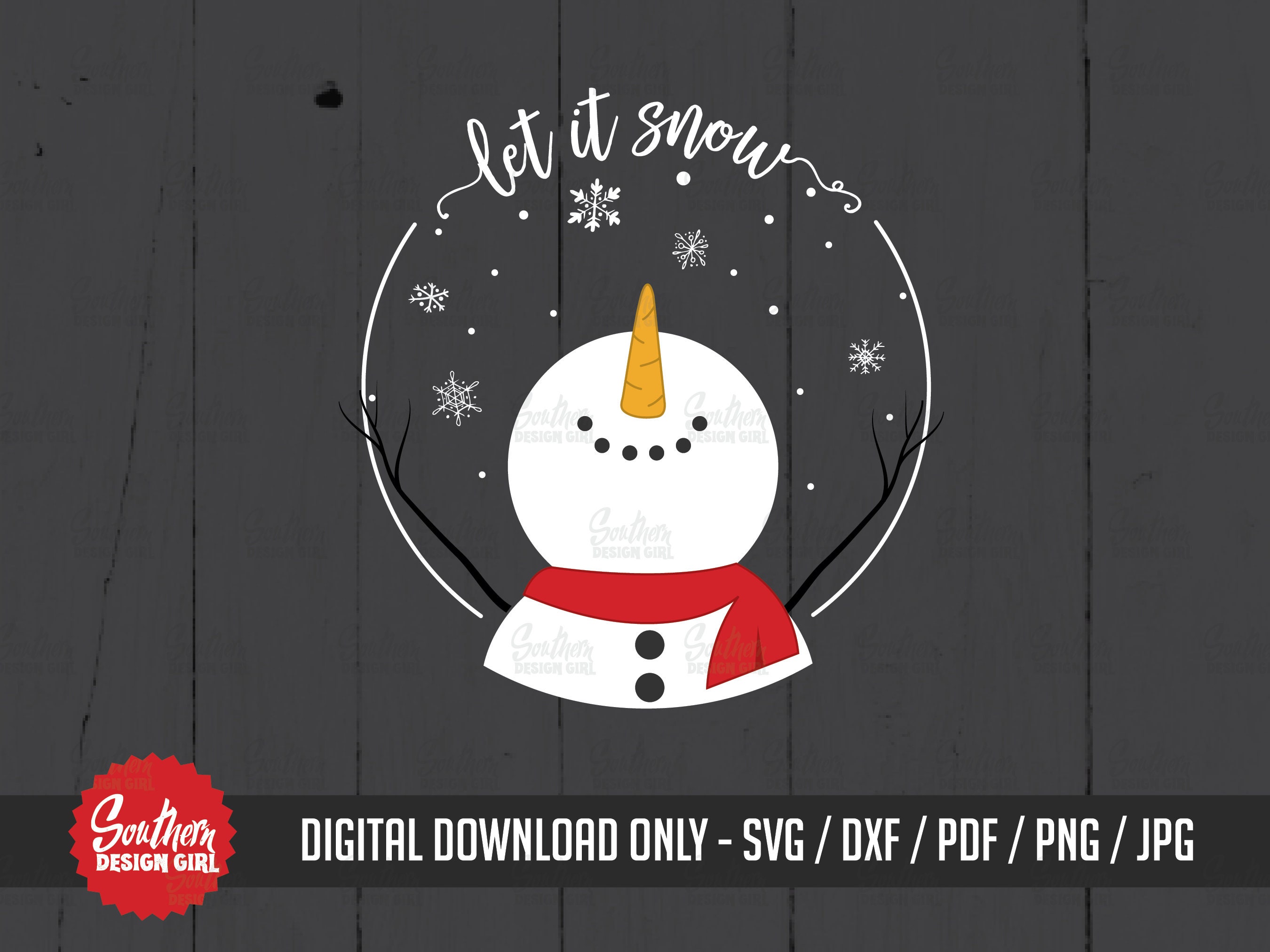 Let It Snow Svg Snowman Svg Christmas SVG Winter PNG - Etsy