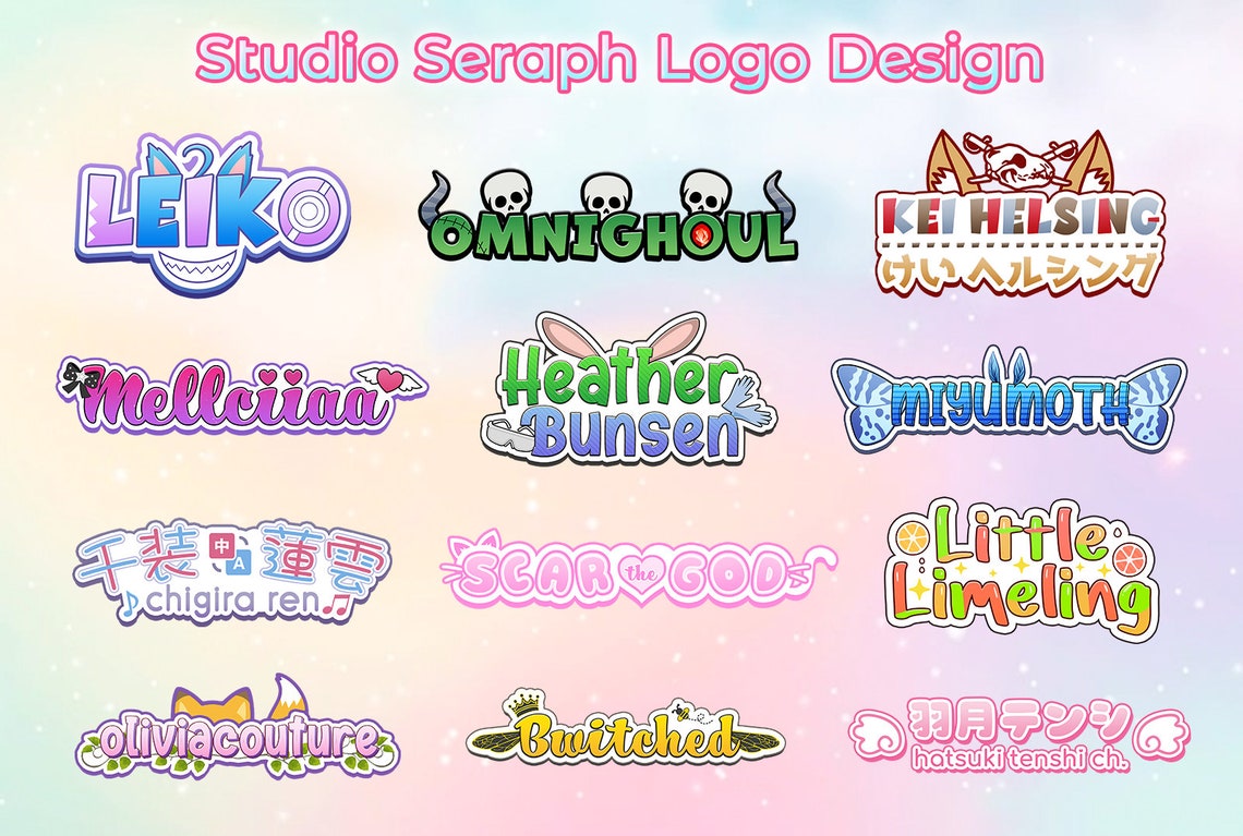 Cute Custom Logo for Vtuber and Streamer / Kawaii Anime Aesthetic ...