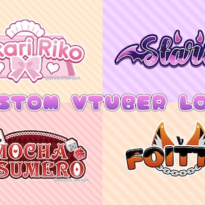 Cute Custom Logo for Vtuber and Streamer / Kawaii Anime Aesthetic ...