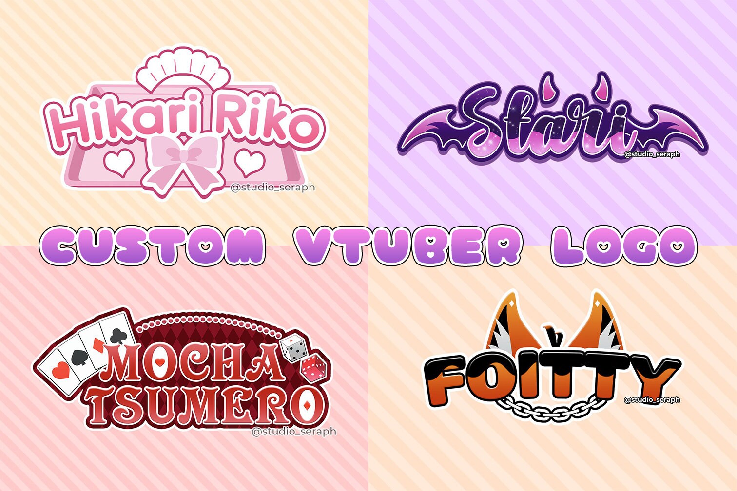 Cute Custom Logo for Vtuber and Streamer / Kawaii Anime Aesthetic ...