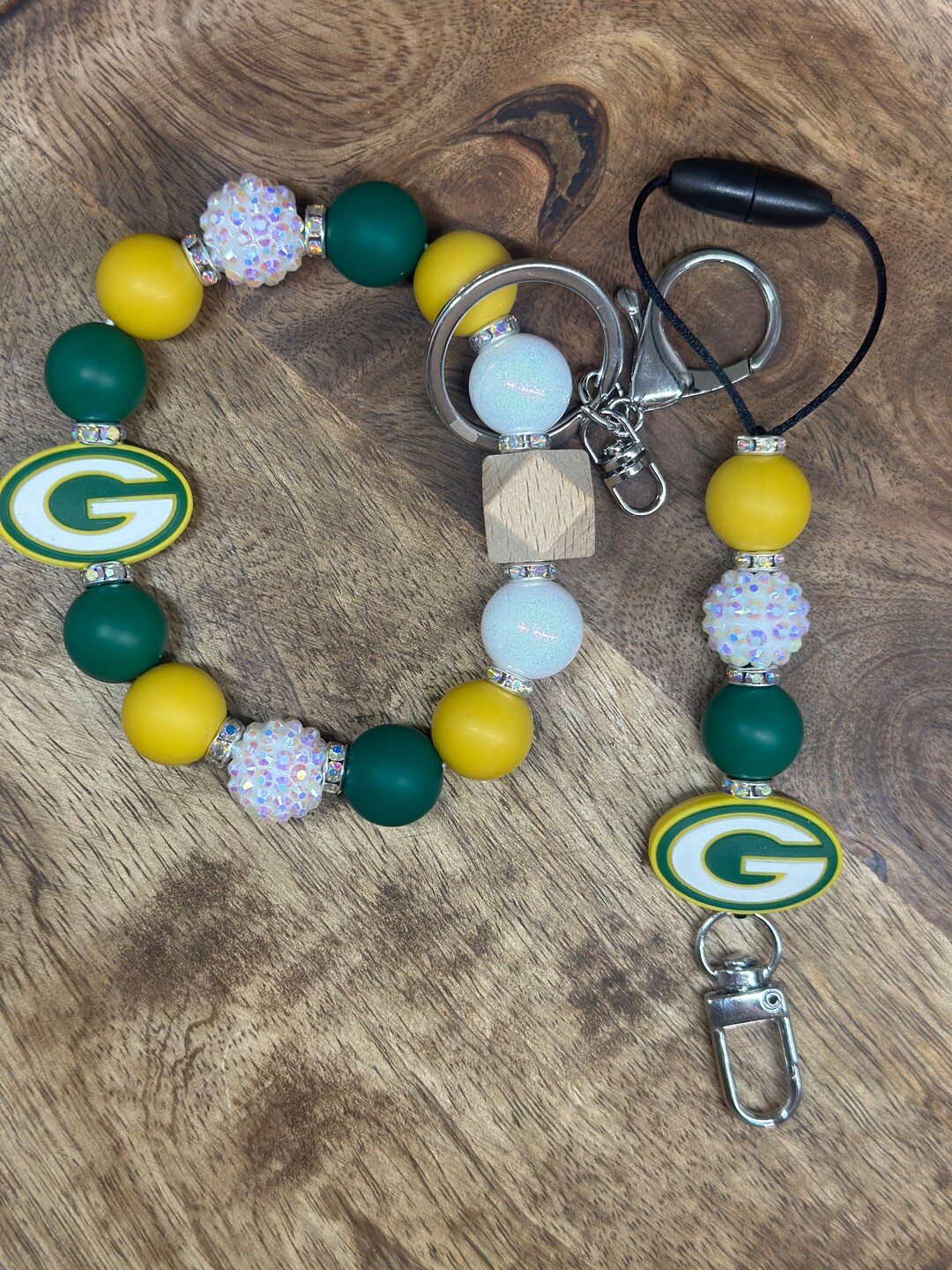 Green Bay Packers/ Green Bay/ Packers/ Green Bay Bay Silicone Bead ...