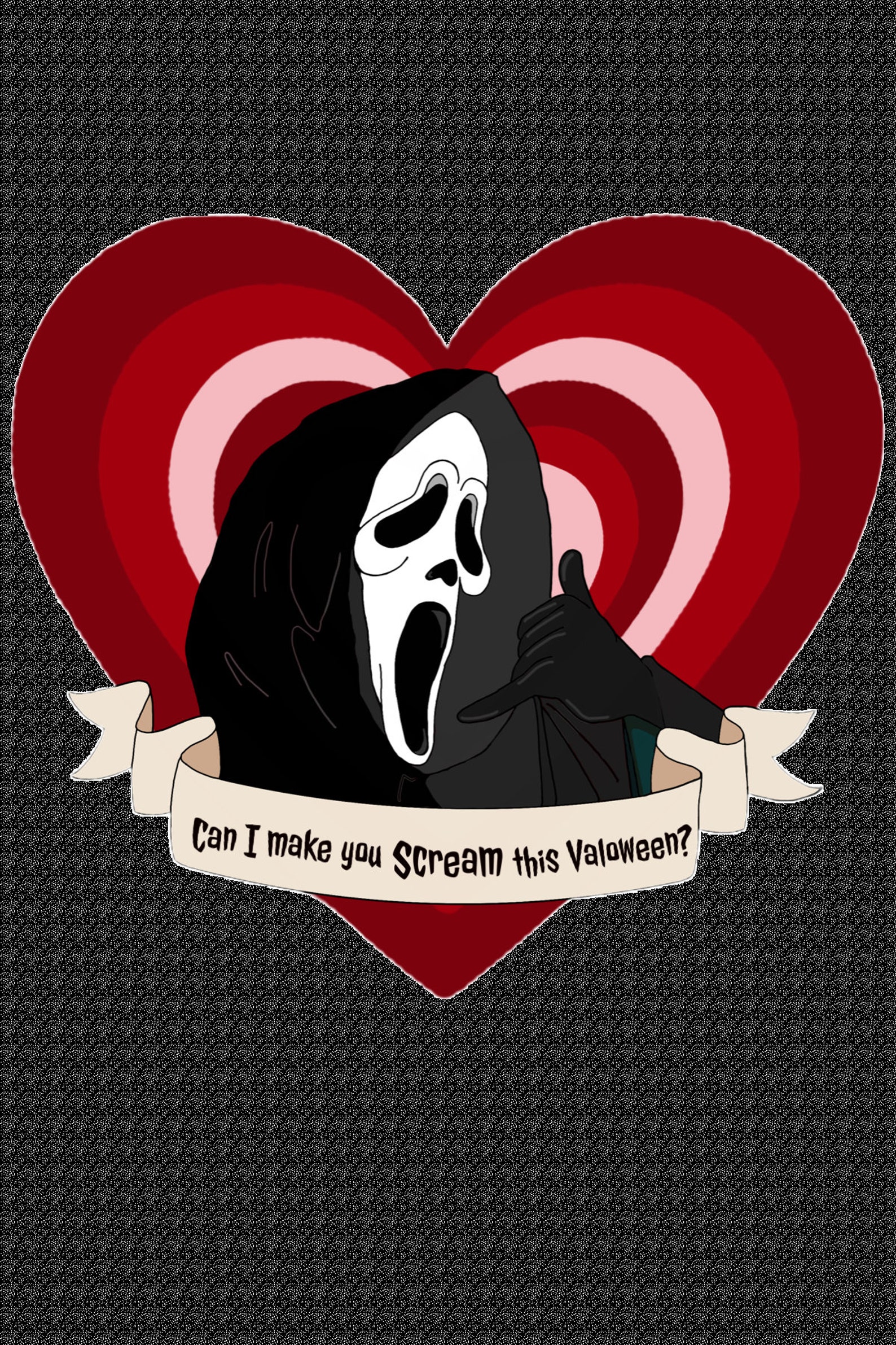 Scream Valoween Greeting Card Horror Valentine Card Spooky Card ...