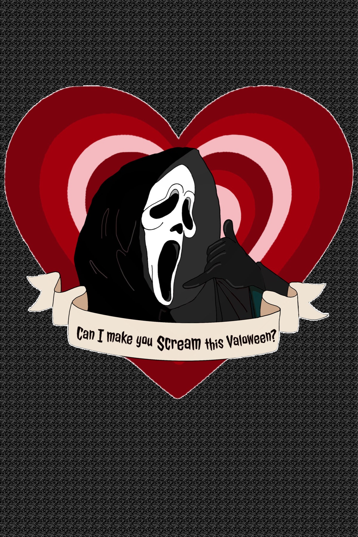 Scream Valoween Greeting Card Horror Valentine Card Spooky Card ...