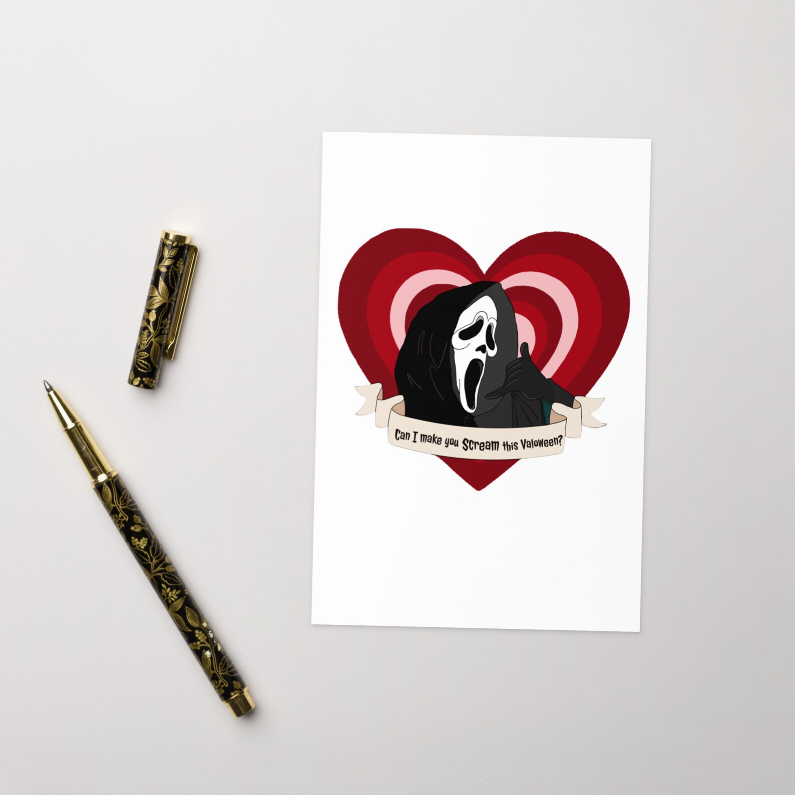 Scream Valoween Greeting Card Horror Valentine Card Spooky Card ...