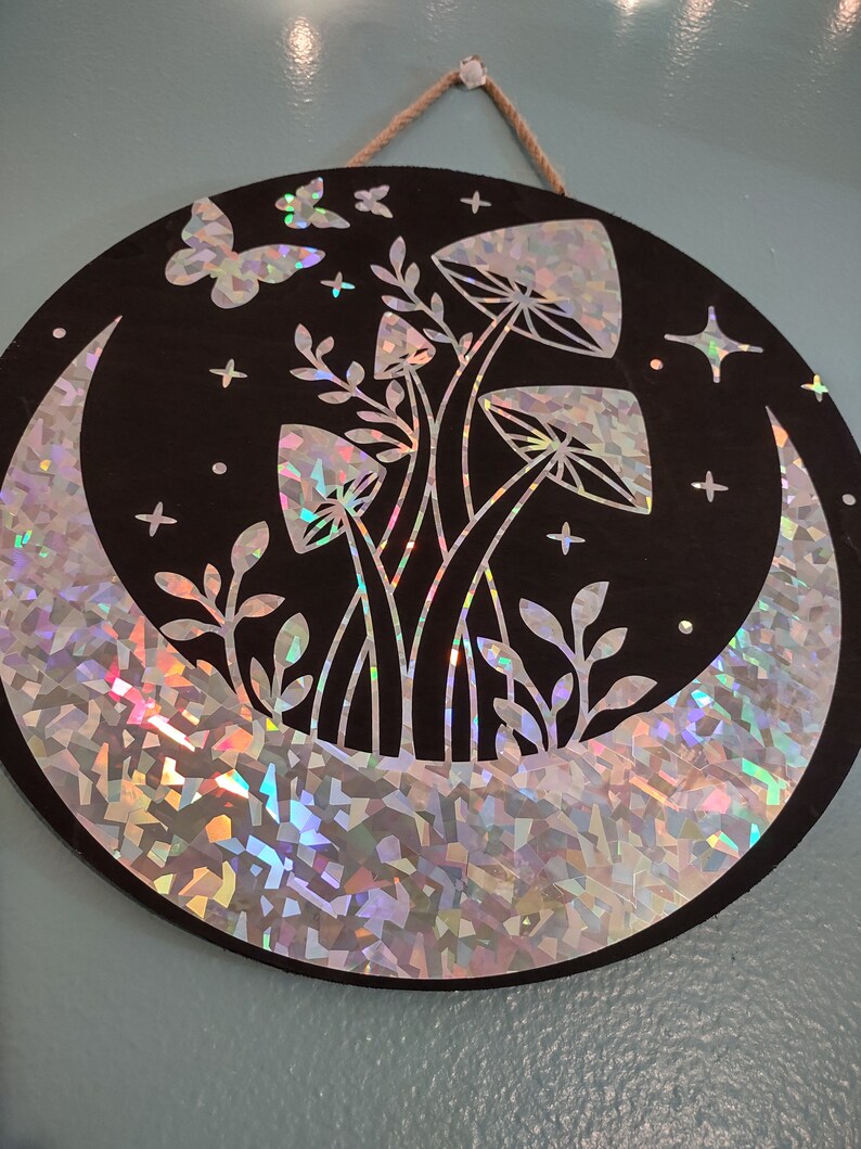 Holographic Moon,mushroom, Butterfly Sign - Etsy