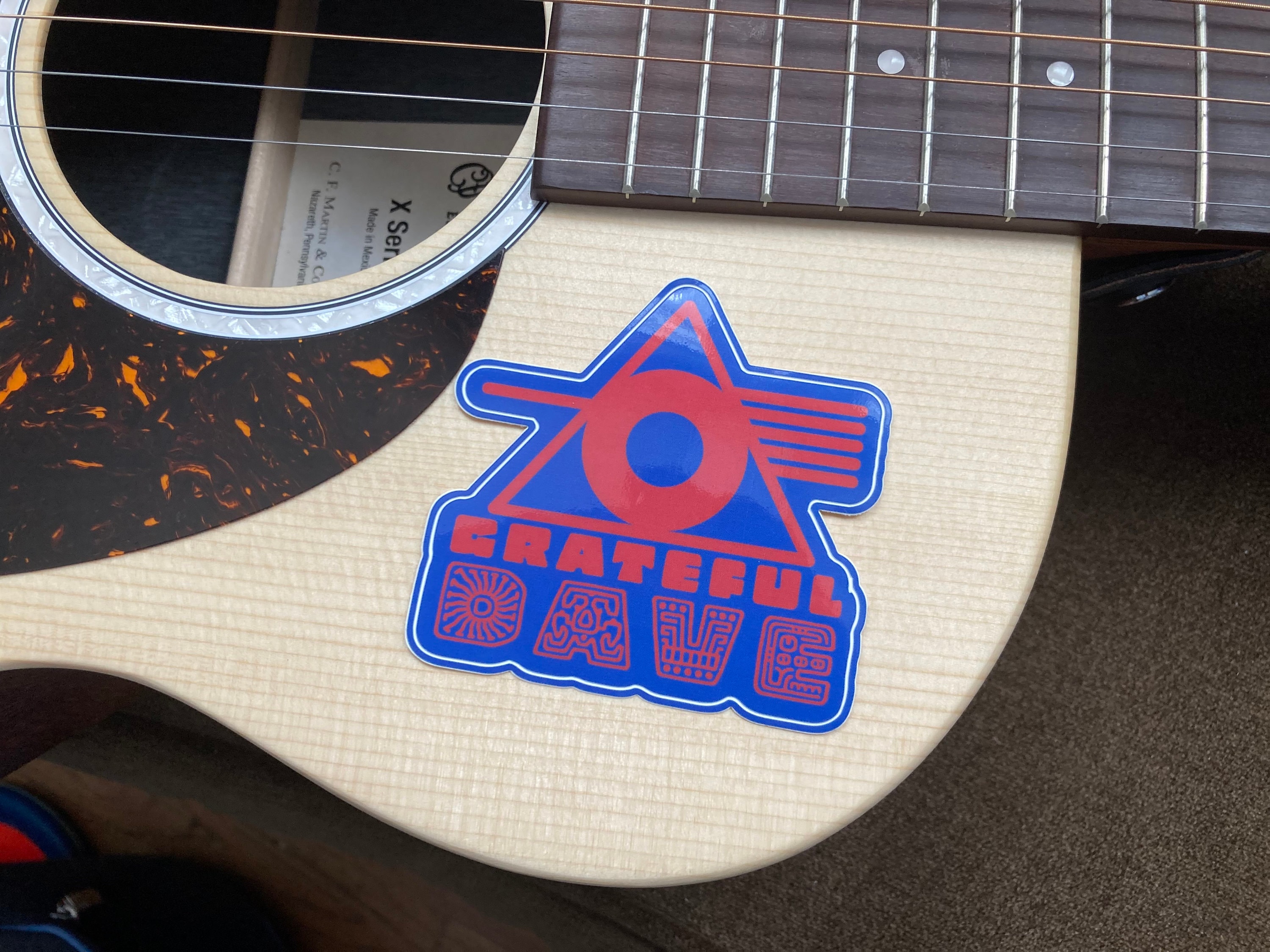 Grateful Dave Five Sticker Pack OG Logo in Blue and Red - Etsy