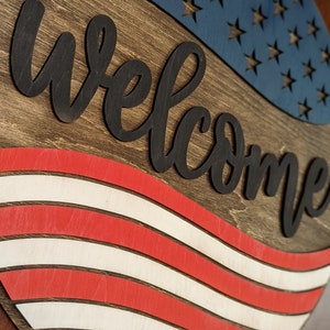 Patriotic Welcome Sign, USA, Door Sign, Gift - Etsy