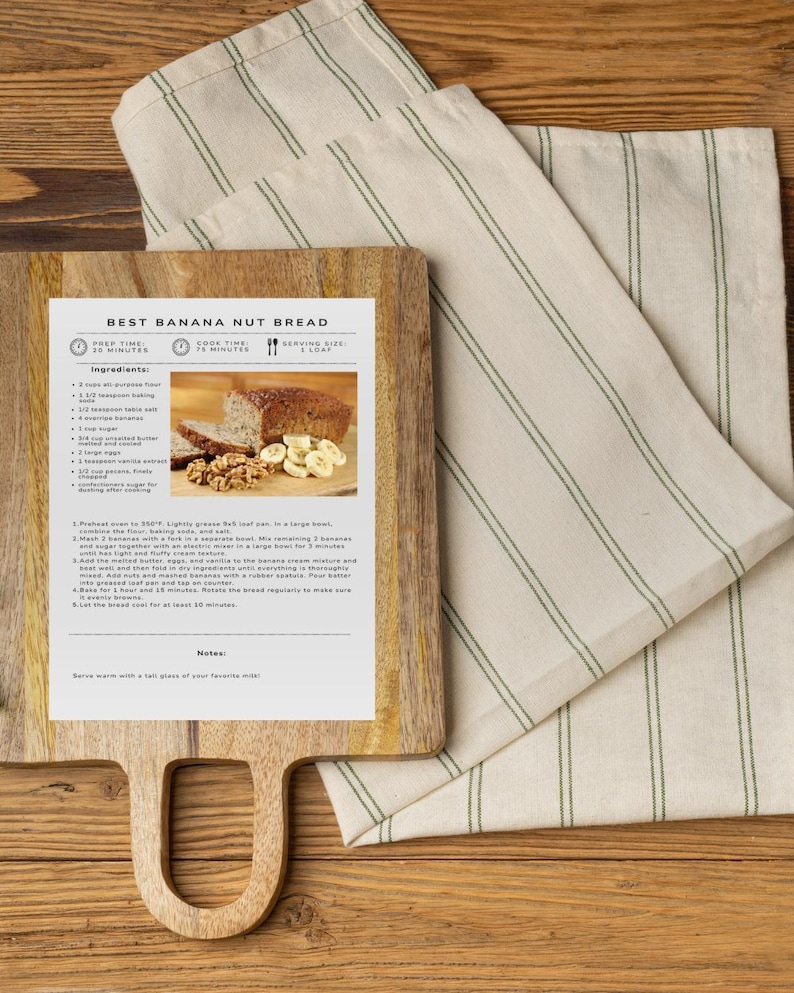 Recipe Cards Printable Canva Template Minimalist Printable Recipe ...