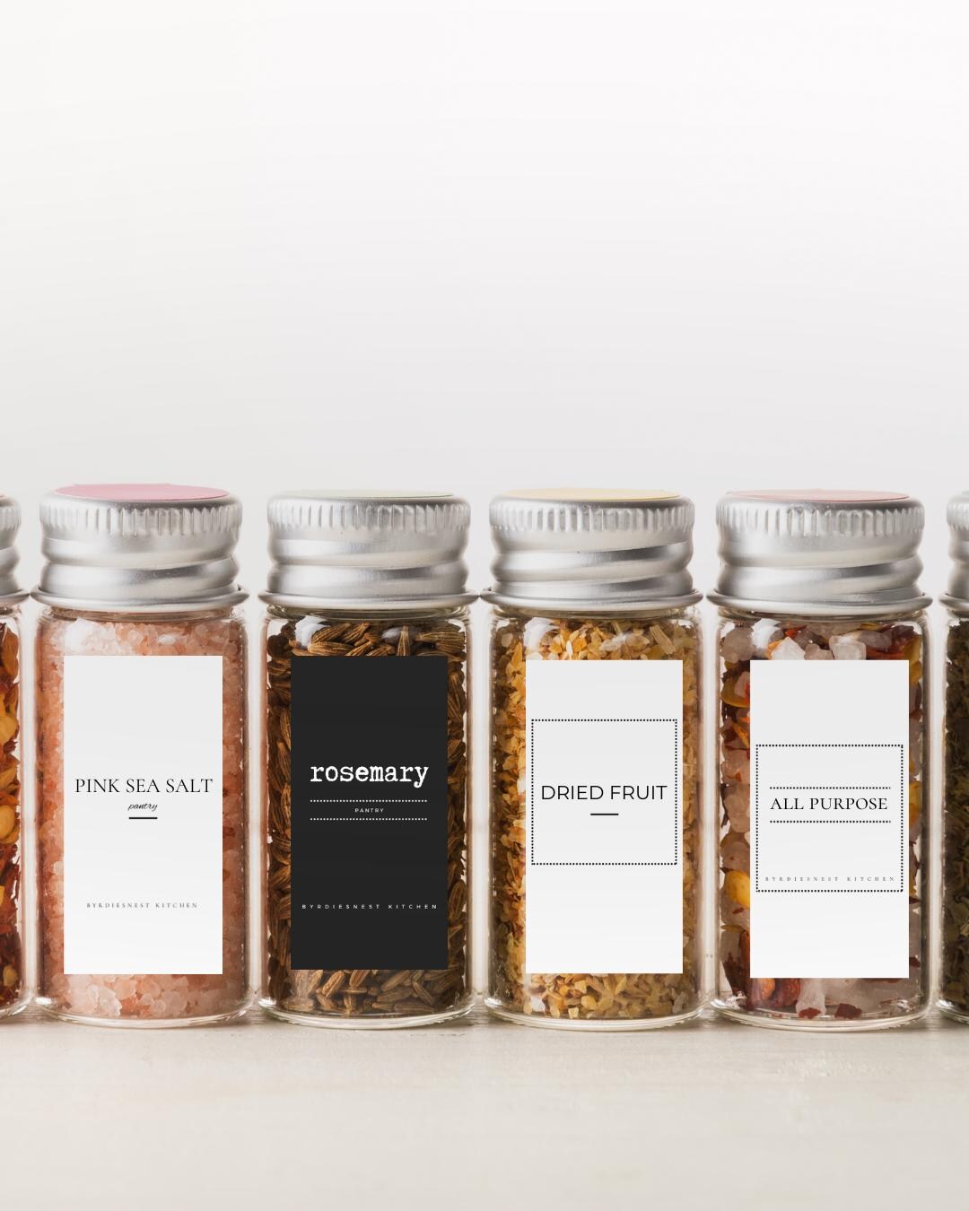 Spice Jar Labels, Apothocary Labels, Spice Rack Labels, Minimalist ...