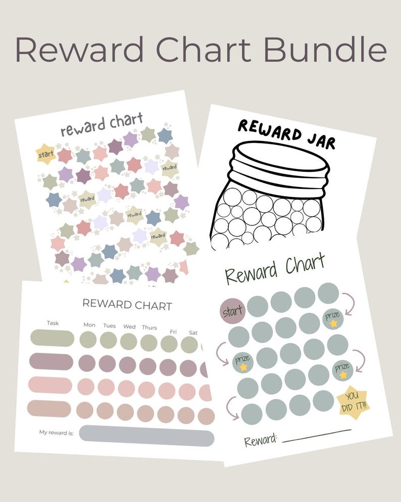 Printable Reward Chart Bundle: Homeschool, Potty Training (PDF) - Etsy