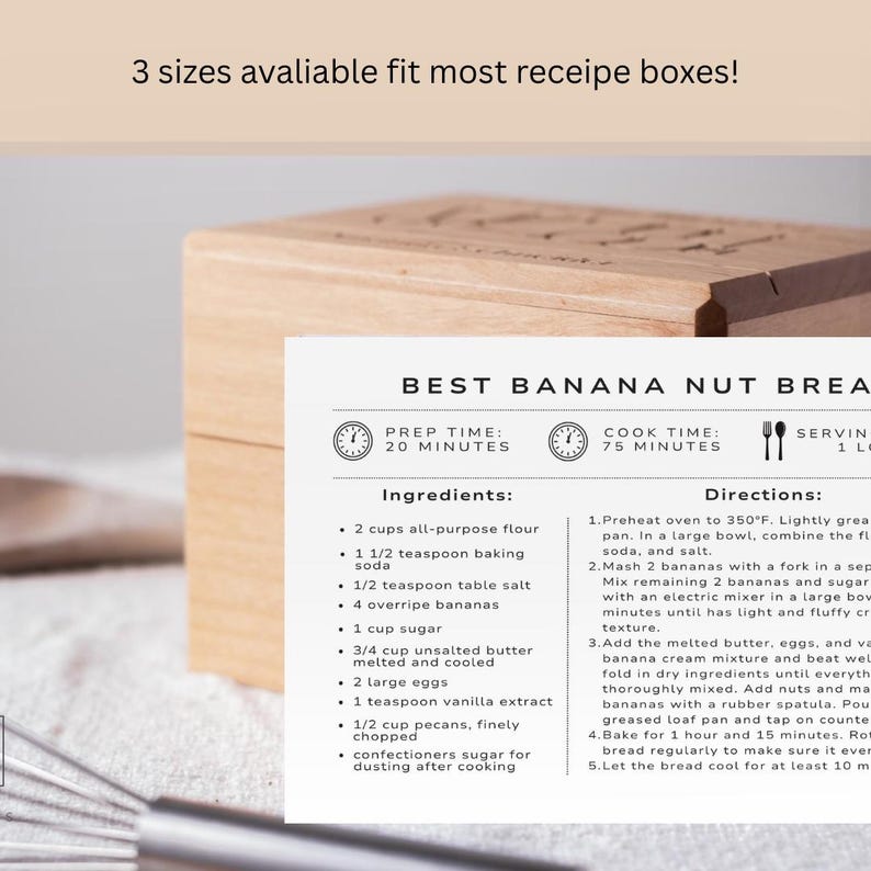 Recipe Cards Printable Canva Template Minimalist Printable Recipe ...